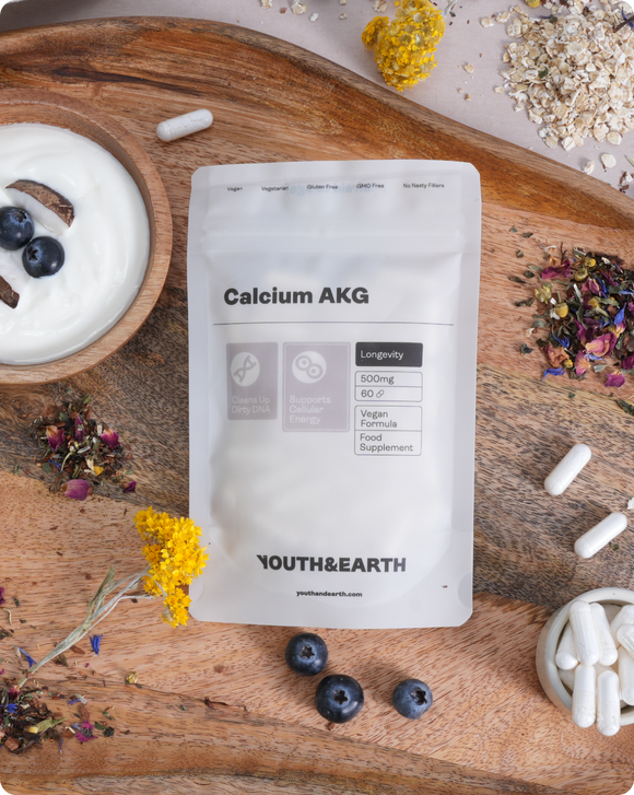 Calcium Alpha Keto-Glutarate (AKG) 60 Capsules - youthandearth