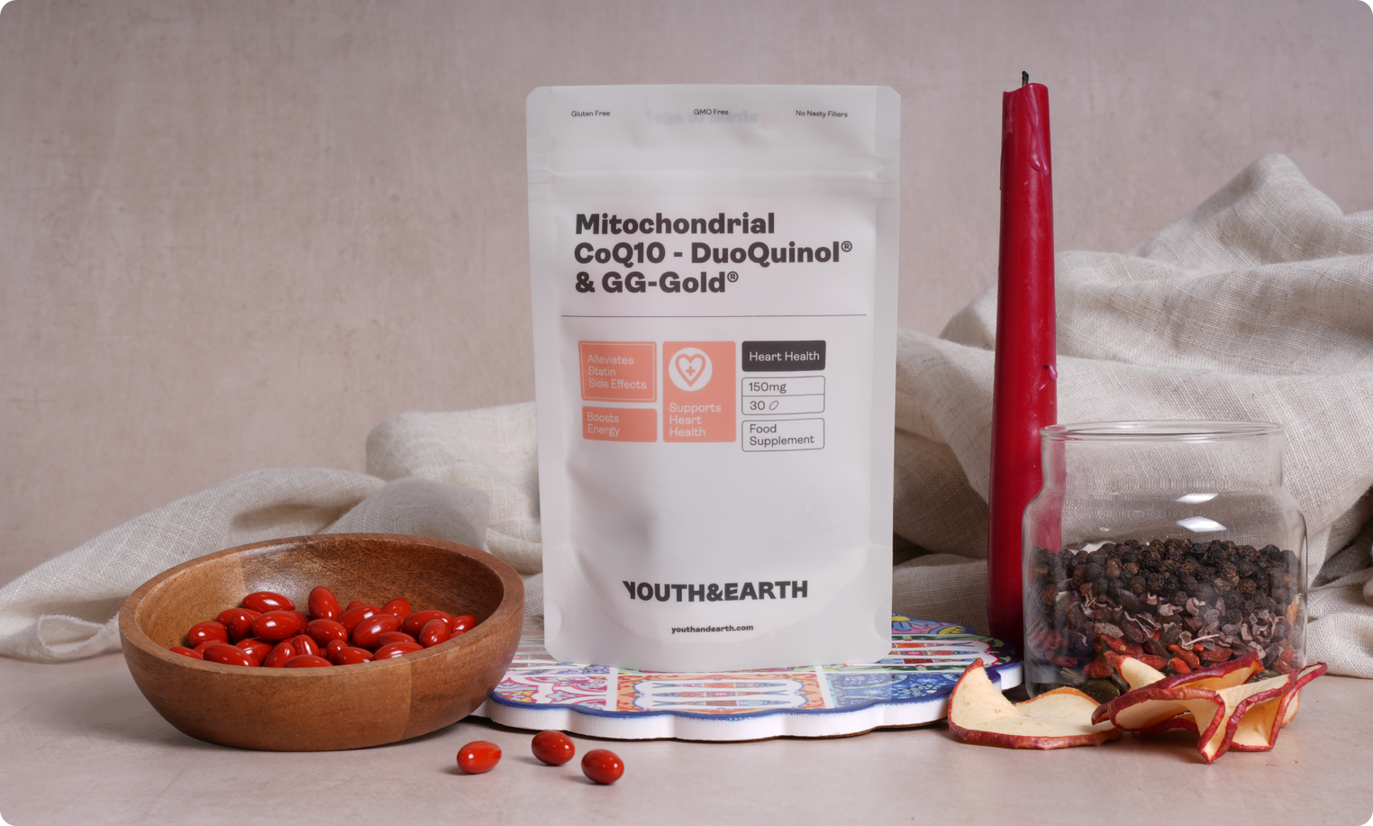 MITOCHONDRIAL CoQ10 (DuoQuinol® & GG-Gold®) | Youth & Earth - youthandearth