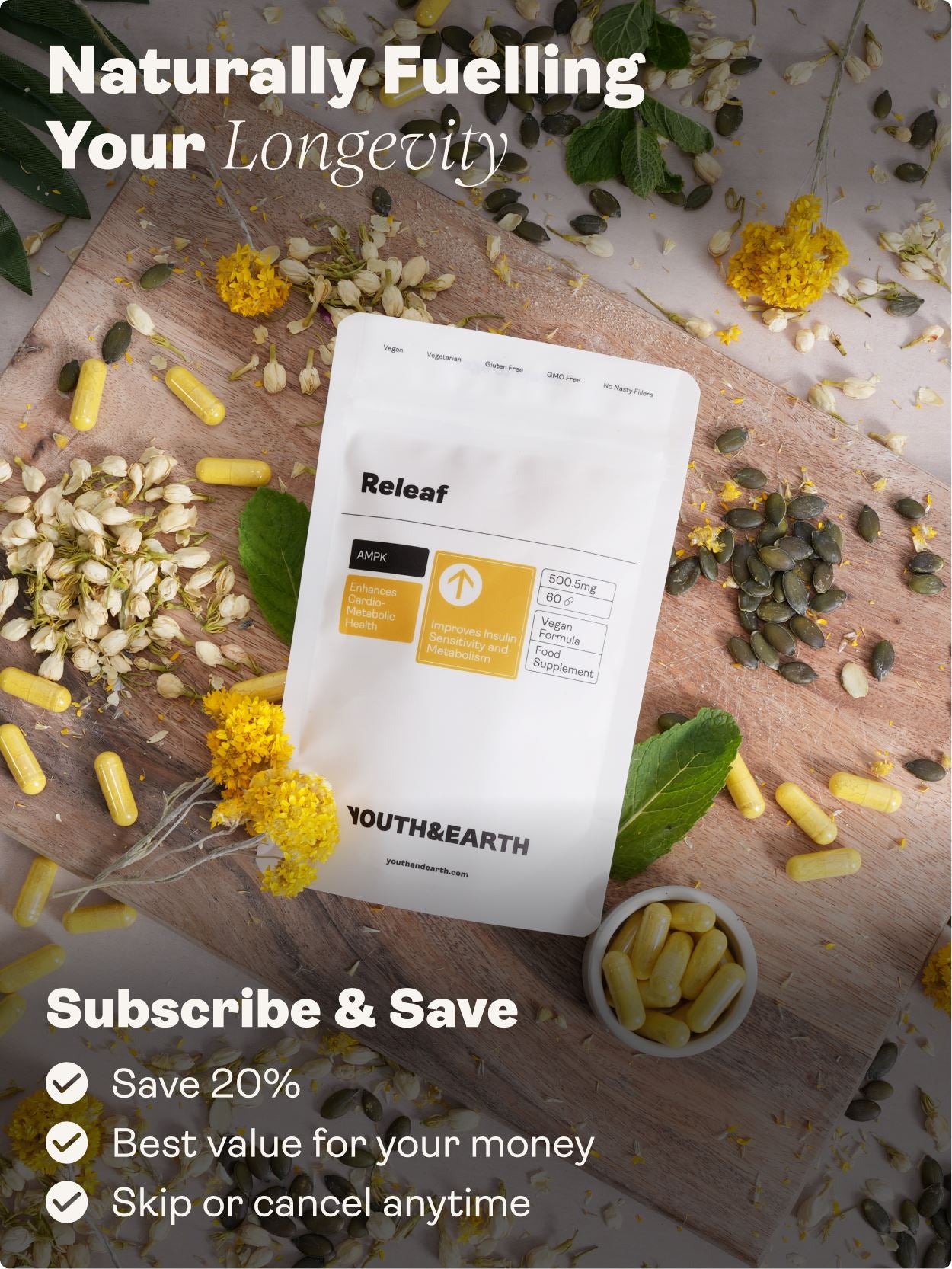 Releaf (Berberine, Silymarin, Chromium Picolinate) 60 Capsules - Youth ...