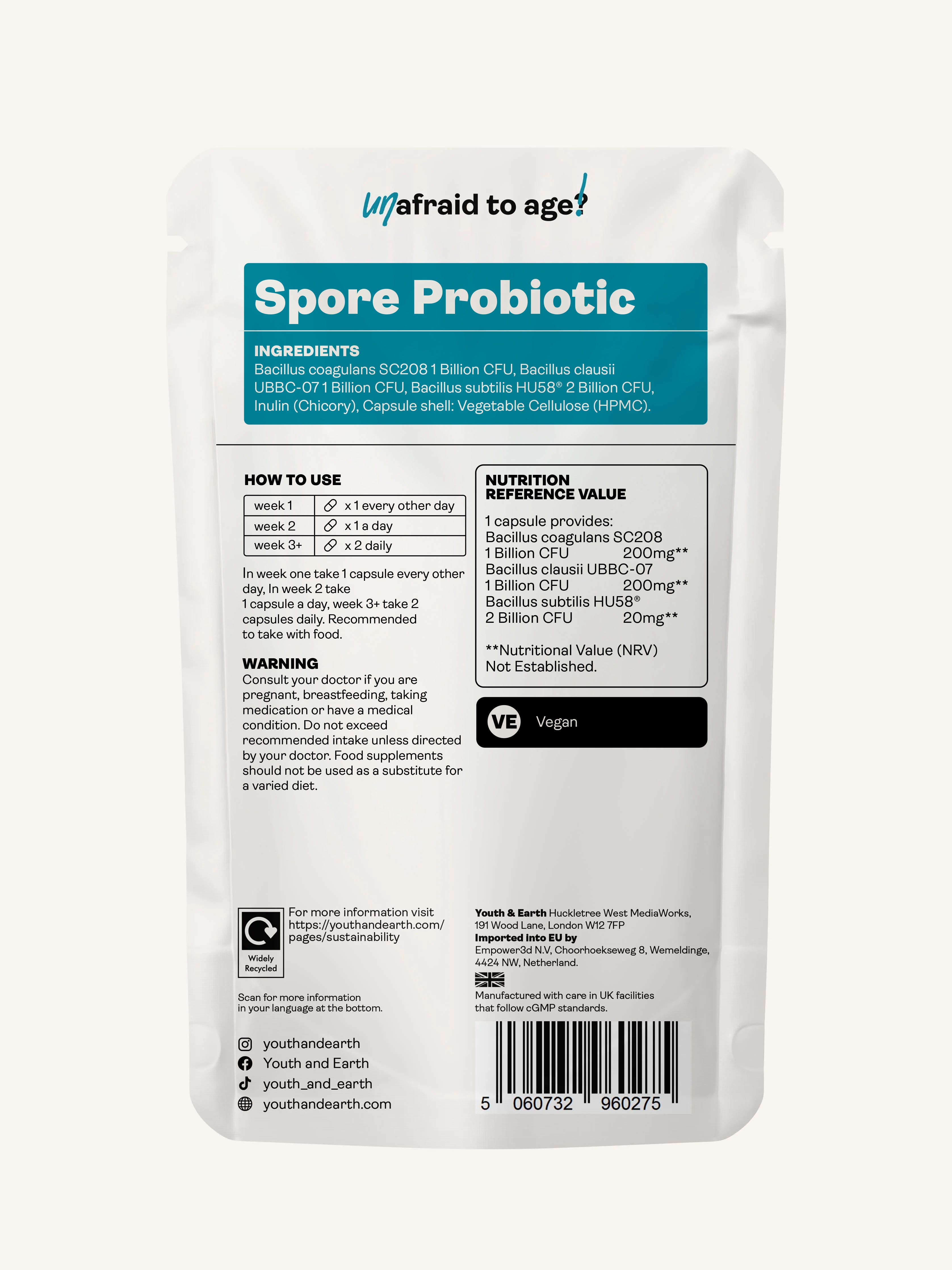 Spore Probiotic 4 Billion CFU - Gut Health & Immunity Support - Youth ...