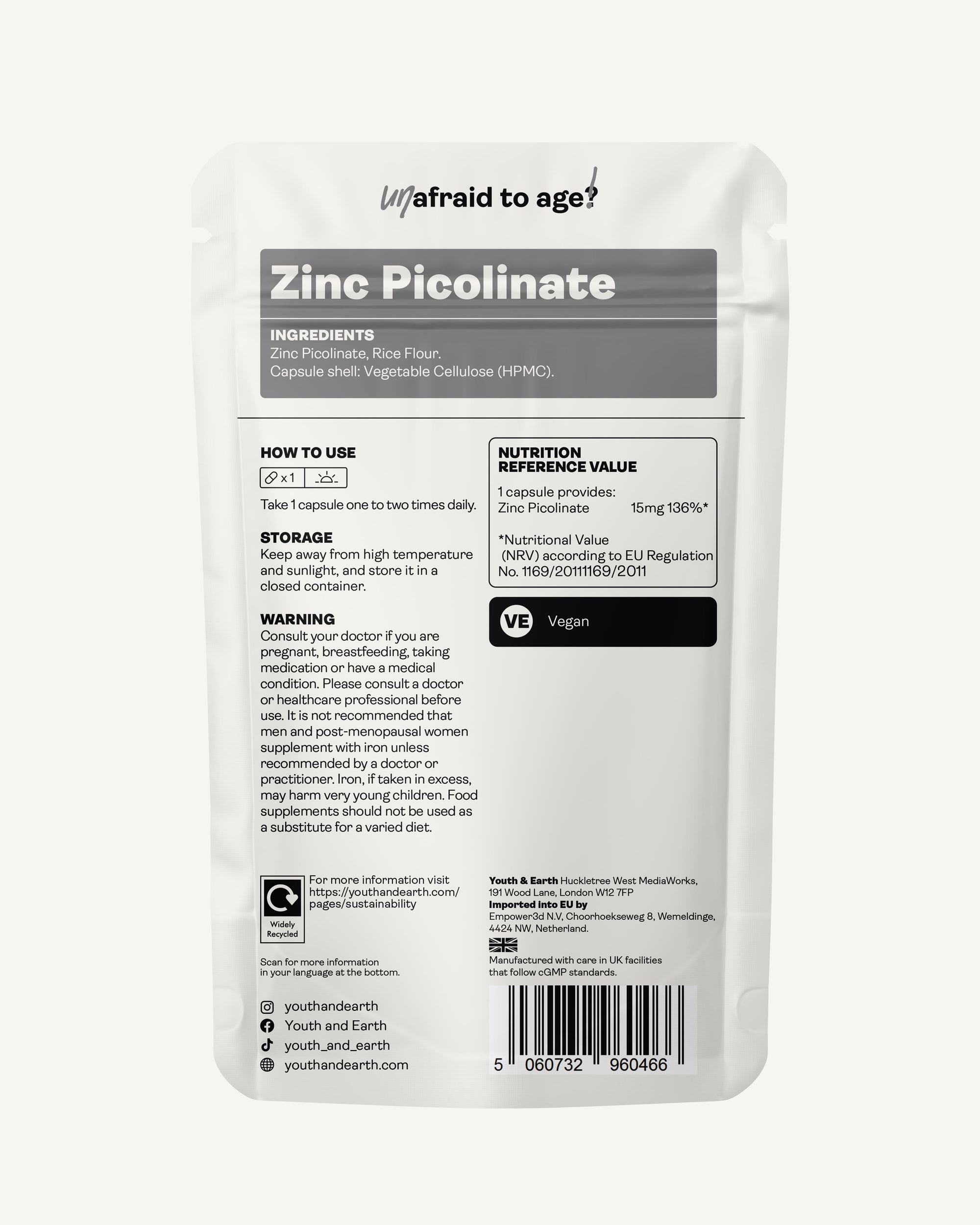 Zinc Picolinate 60 Capsules - youthandearth